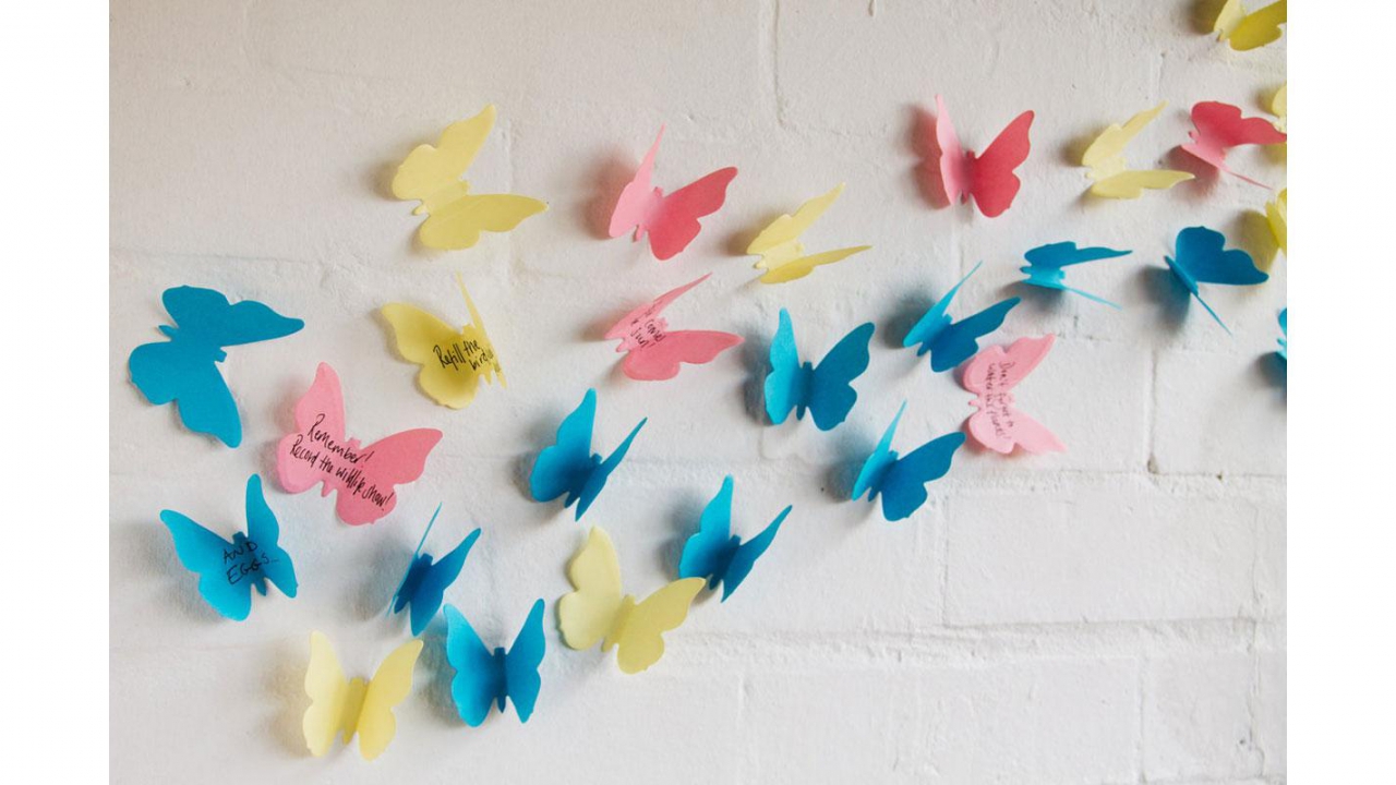 Post-it 3D papillons, 72 papillons colorés | Cadeaux24