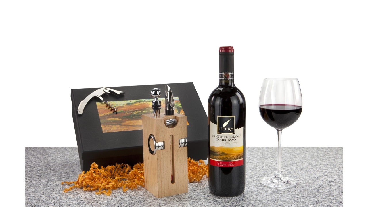 Set cadeau pour vin, avec accessoires | Cadeaux24