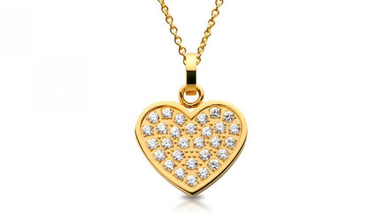 Pendentif coeur brillant, Avec gravure diamant | Cadeaux24