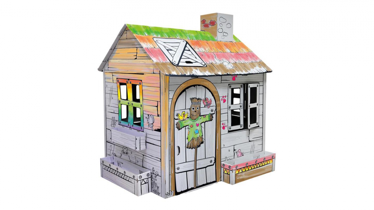 Haus aus Karton - zum selbstbemalen