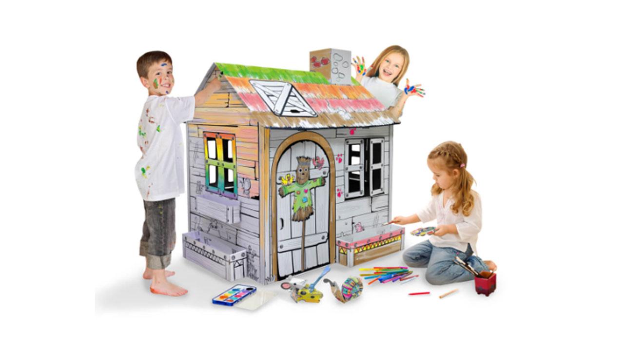 Haus aus Karton - zum selbstbemalen 2