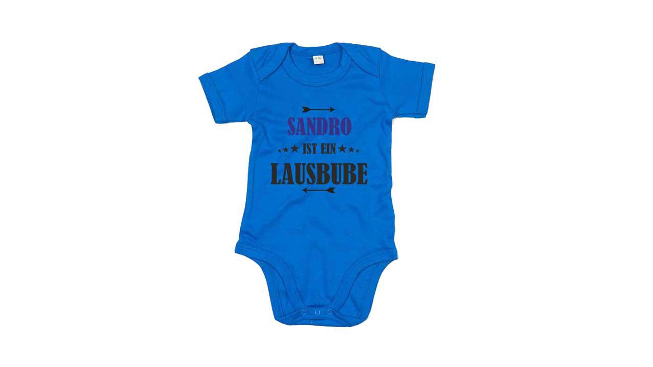 Body bébé manches courtes bleu - personnalisable