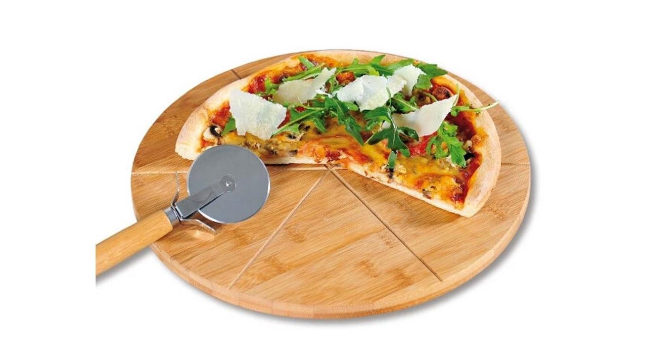 Assiette à pizza, avec roulette à pizza | Cadeaux24
