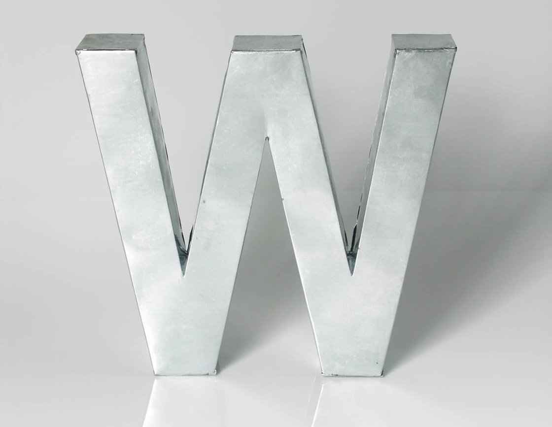 Buchstabe W - Metall Buchstabe