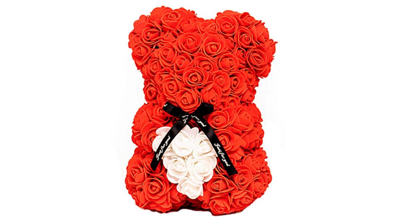 Ours rose rouge, Avec cœur blanc | Cadeaux24