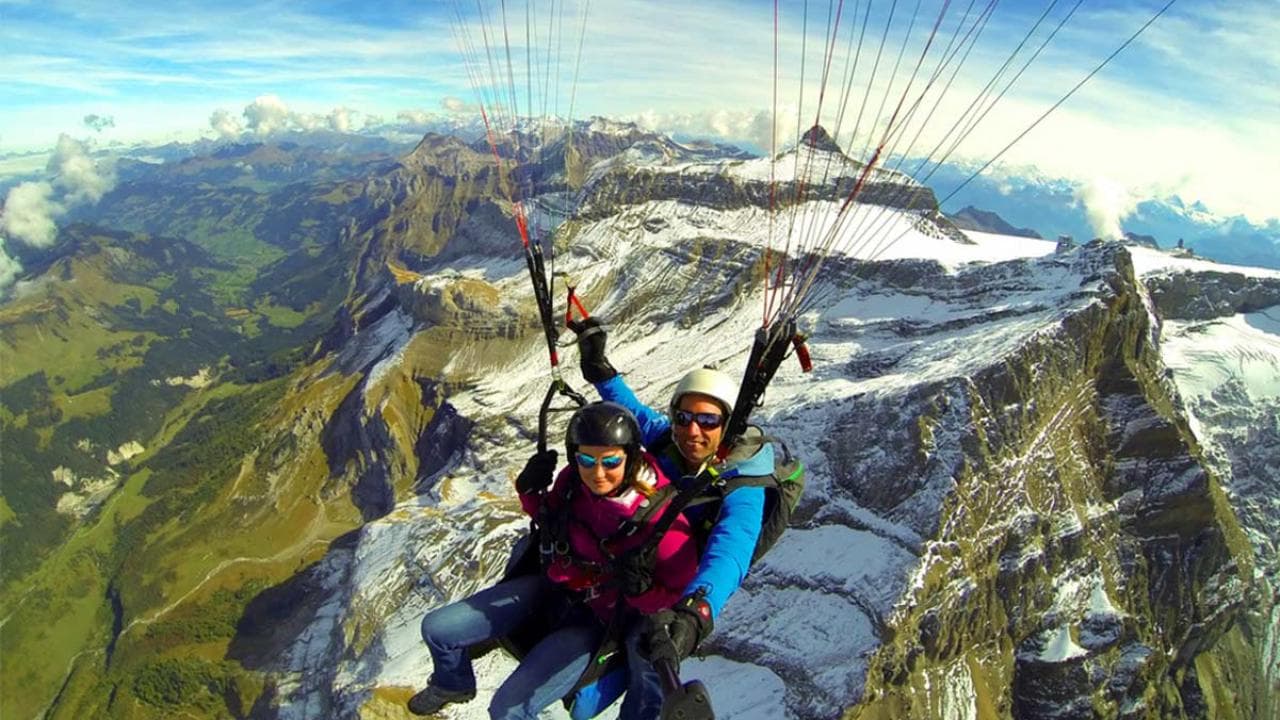 Gleitschirmflug Tandem - über den Glacier 3000